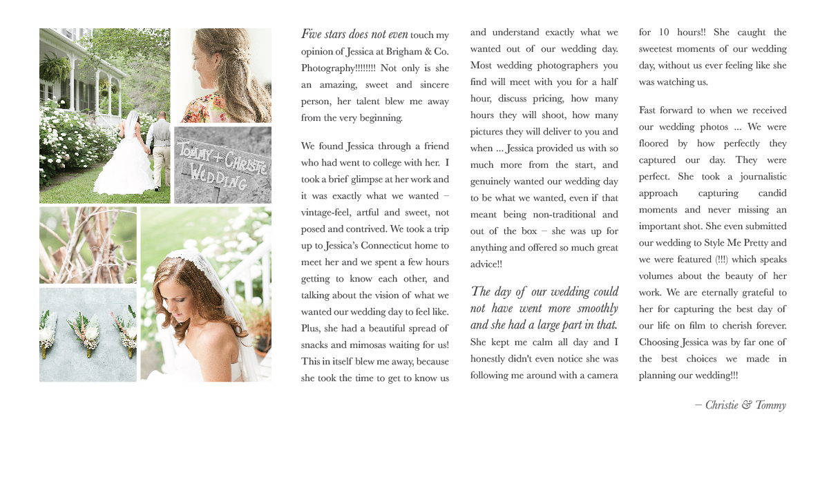 What Clients Say » Brigham & Co. | Fine Art Wedding Photography | Best ...